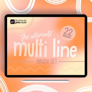 20+ Procreate Multi Line Brush Set: Rainbow Spaghetti Brushes for Lettering & Digital Art - Etsy