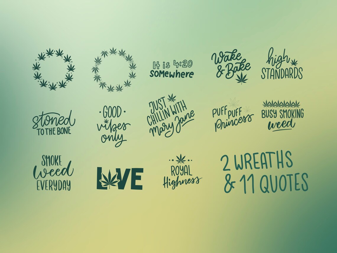 50+ Procreate Cannabis Stamp Brushes: Weed Stamps 420 Brush Pack ...