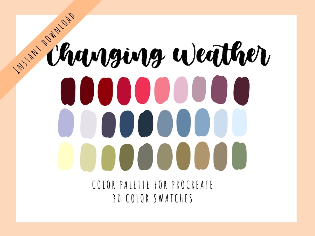 Changing Weather Palette: Procreate Color Swatches With Cozy Blue ...