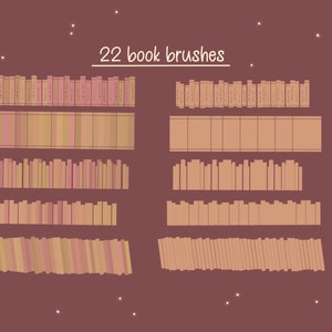 20+ Procreate Books Brushes | Bookshelf Brush Stamps for Procreate - Etsy