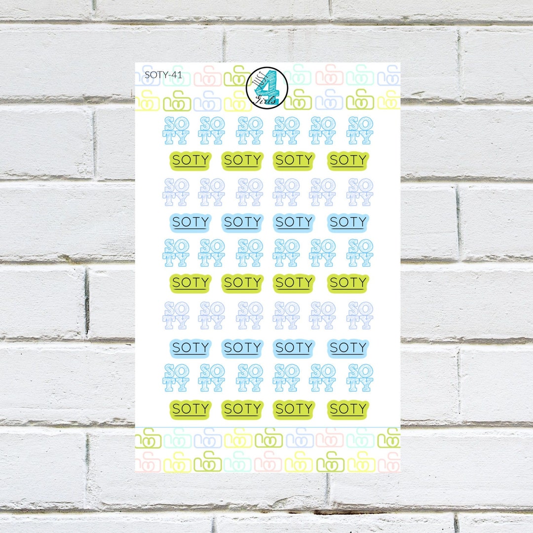SOTY-41 SOTY Logo Sticker Sheet - Etsy