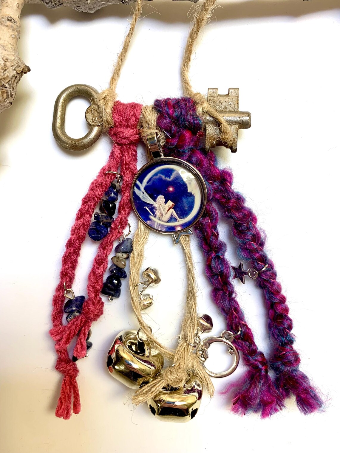 Skeleton Key Blessing Bell for Door Love the Moon Vintage Ward, Altar ...