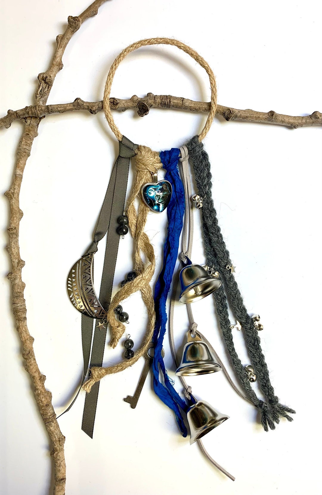 Blessing Bells for Doors - Black Cat - Witches Door Bells for Home ...