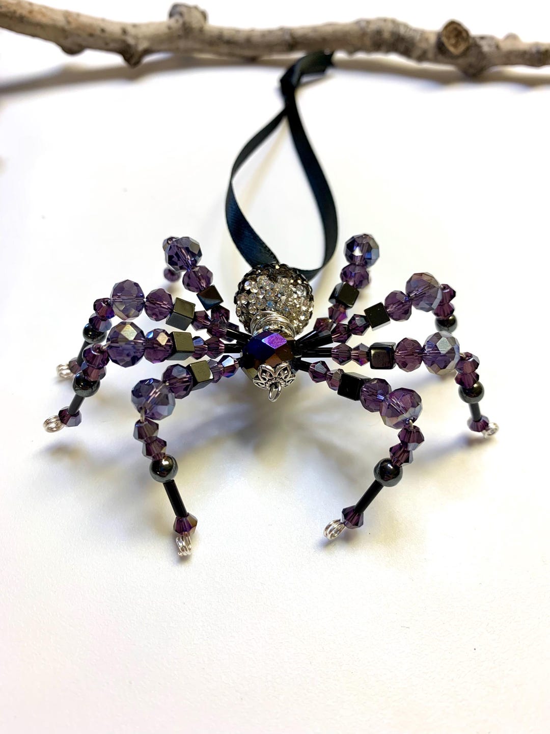 House Spider Ornament - Good Luck Talisman, Beaded Yule Ornament, Fairy ...