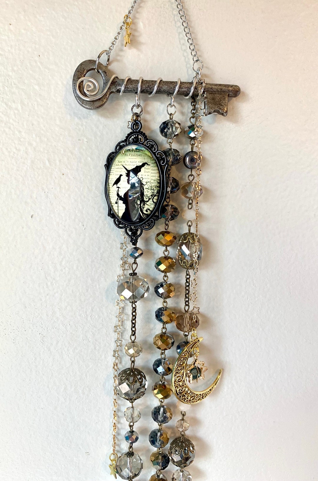 Suncatcher on Skeleton Key Witchy Ways Upcycled Jewelry - Etsy