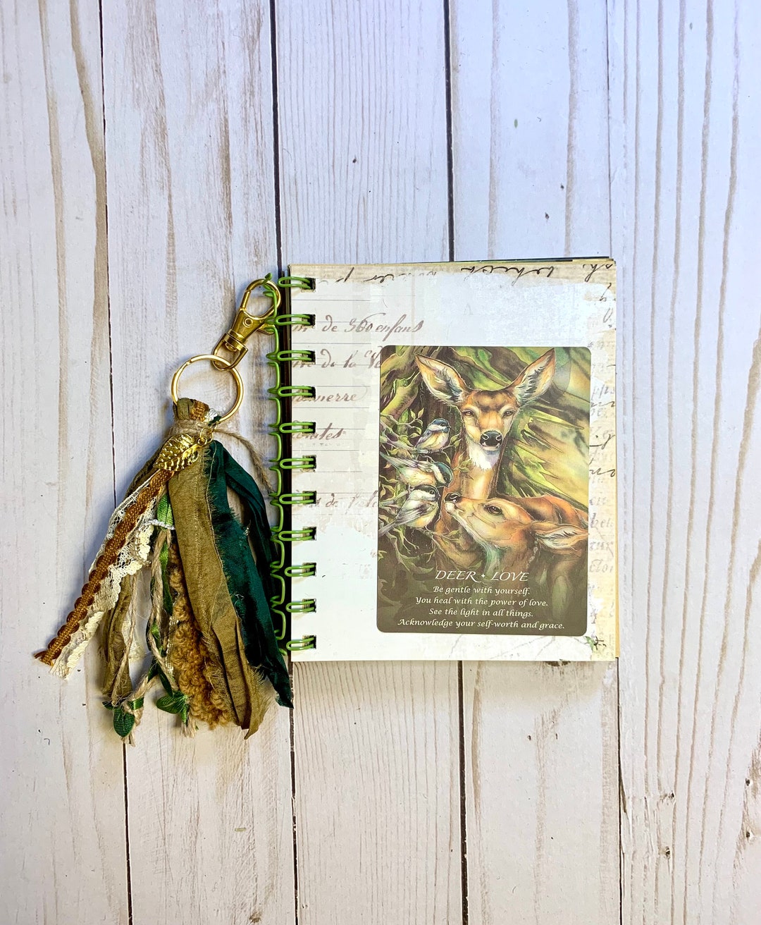 Deer Love Oracle Card Journal: Handmade Junk Journal With Tassel - Etsy