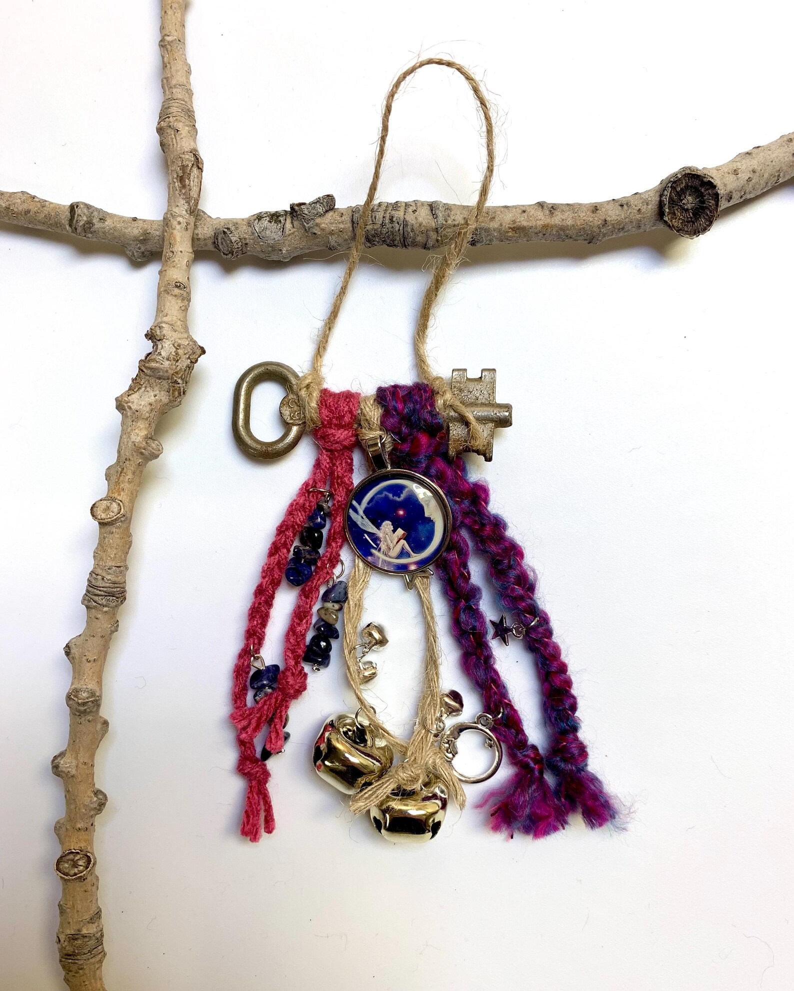 Skeleton Key Blessing Bell for Door Love the Moon Vintage Ward, Altar ...