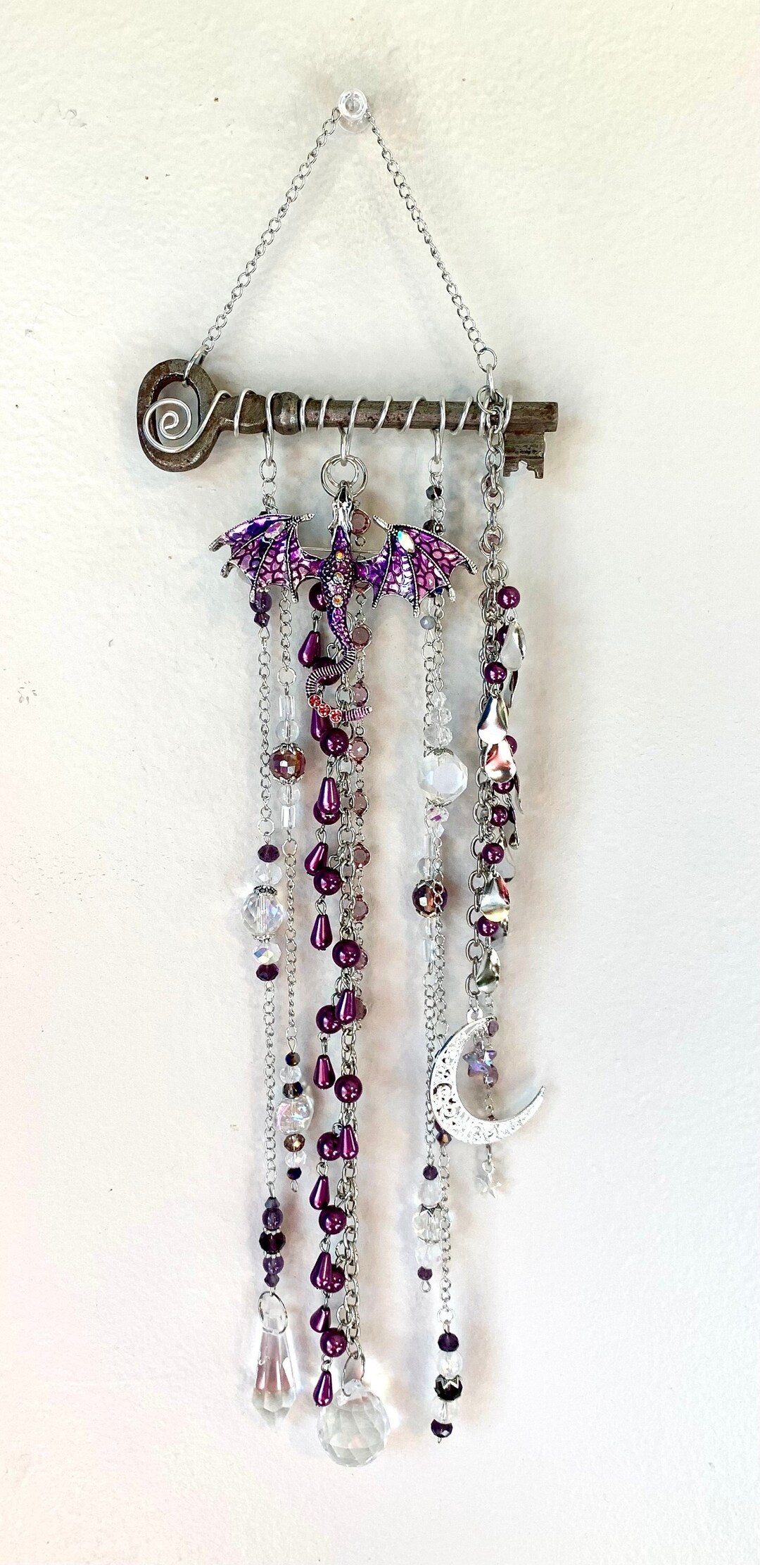 Suncatcher on Skeleton Key Galaxy Dragon Fantasy Decor - Etsy