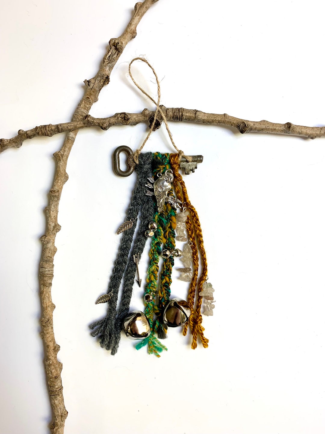 Blessing Bells on Skeleton Key - the Owl and Arrows - Witchy Decor ...