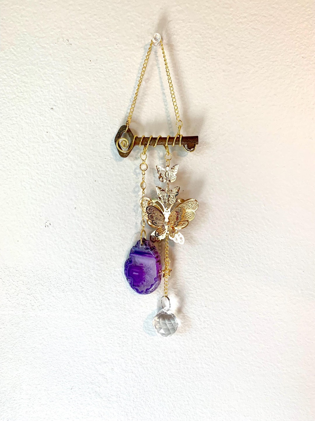 Skeleton Key Suncatcher Butterflies Upcycled Jewelry, Autumn Decor ...