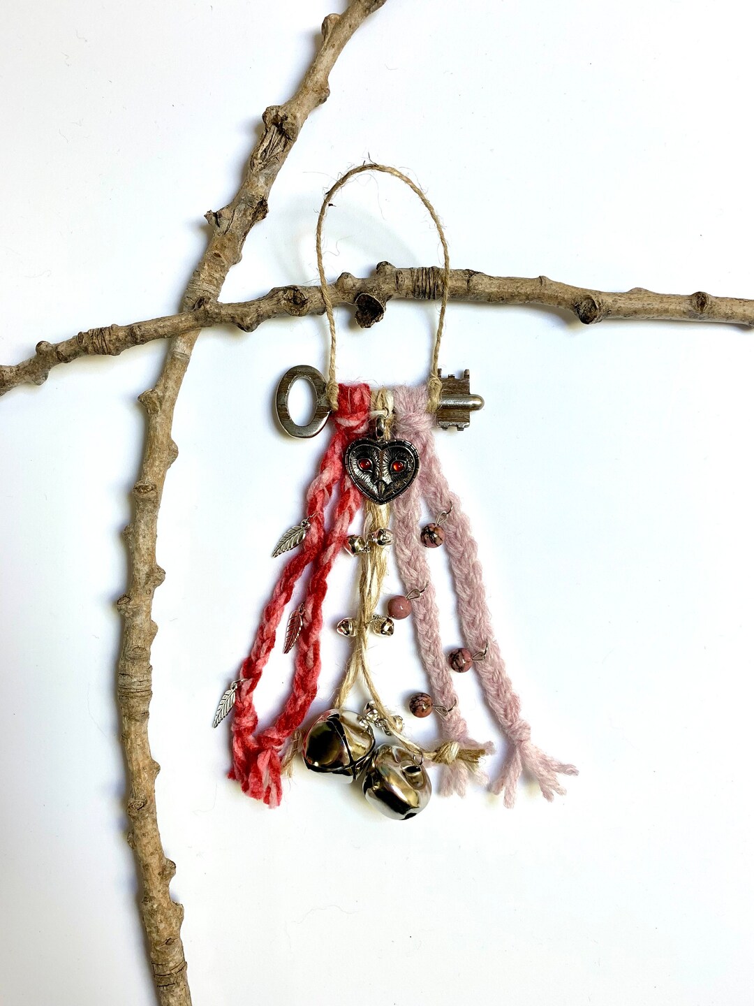 Blessing Bells on Skeleton Key Owl Friend Witchy Decor, Altar ...