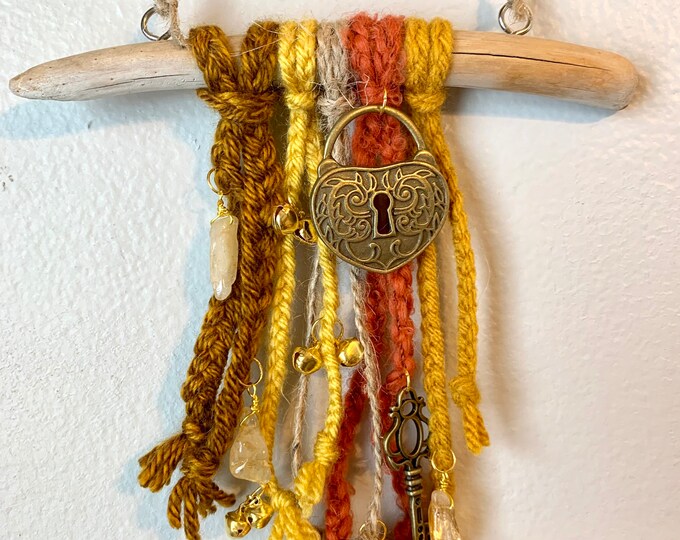 Witches Bells on Driftwood Lock and Key Witchcraft Vintage - Etsy