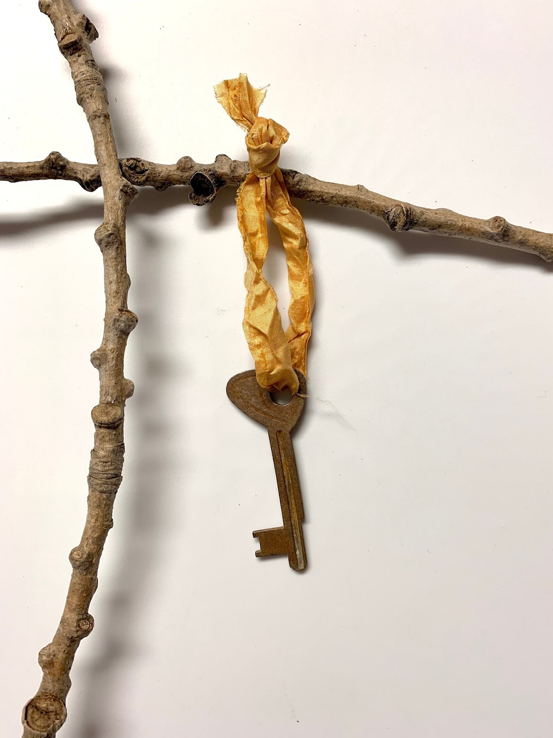 Skeleton Key on Silk Hanger, Christmas Tree Decor, Vintage Curiosities ...