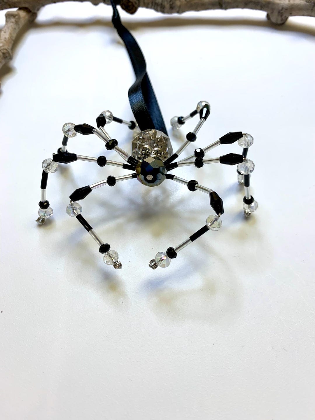 House Spider Ornament Good Luck Talisman, Beaded Yule Ornament, Fairy ...