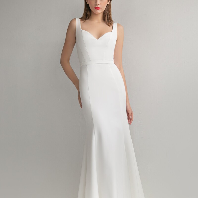 Simple Modern Wedding Dress - Etsy