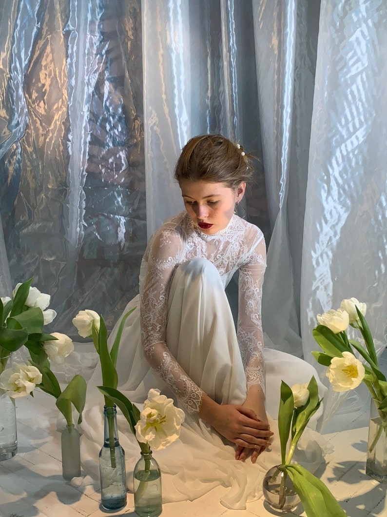 Boho Wedding Dress MICHELLE. Modest Wedding Dress Winter | Etsy