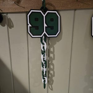Custom 3D Jersey Number Chain: Sports Team Colors Hype Chain - Etsy