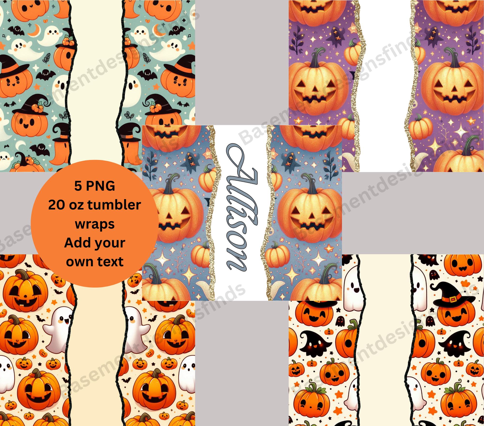 20 Oz, Skinny Tumbler, PNG, Tumbler Wrap, Wrap Bundle, Halloween, Ghost ...