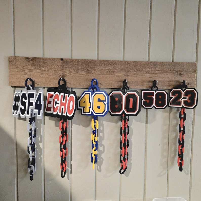Custom 3D Jersey Number Chain: Sports Team Colors Hype Chain - Etsy