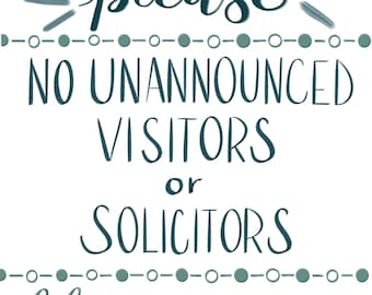 No Soliciting Sign Instant Download: Deter Unwanted Visitors, Printable ...