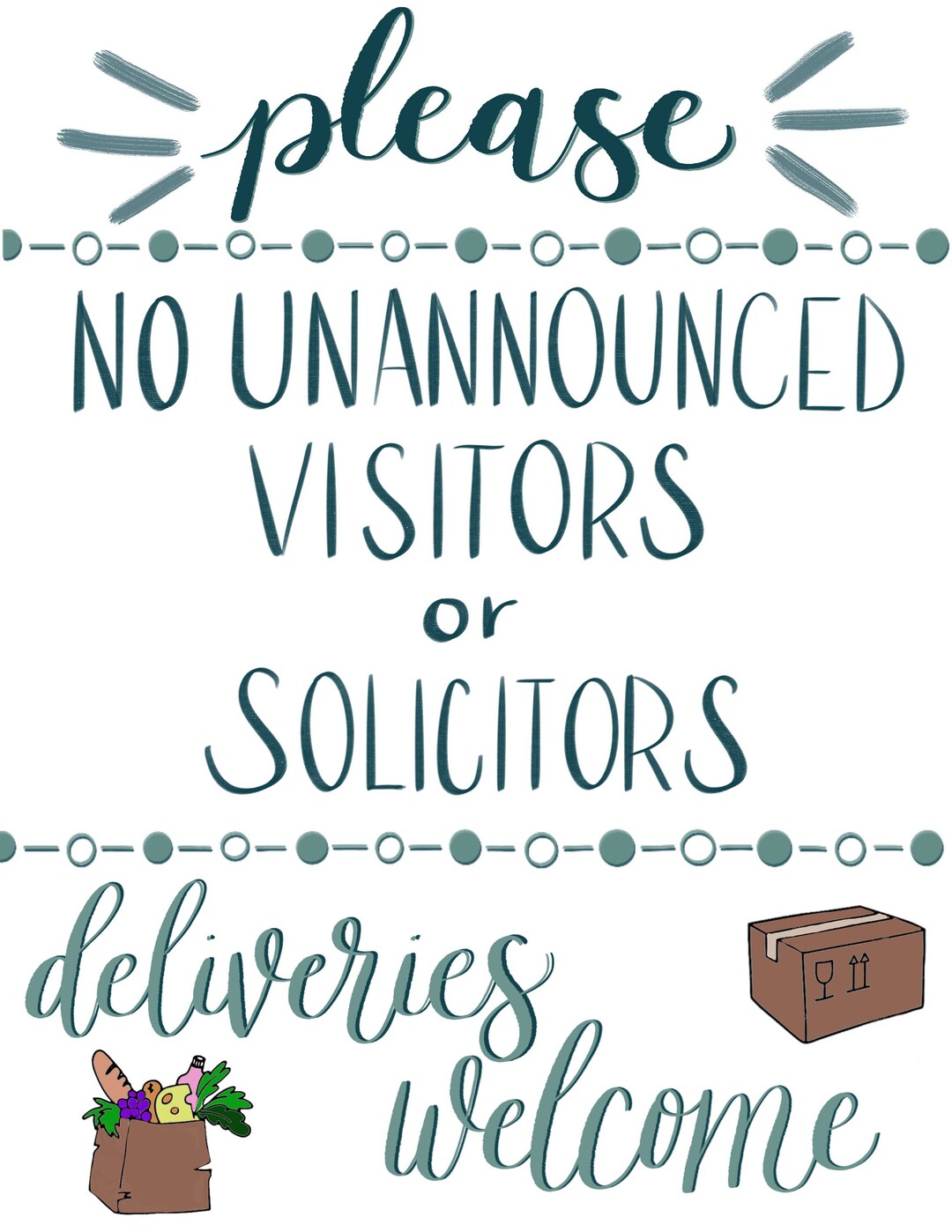 No Unannounced Visitors Sign Digital Download - Etsy