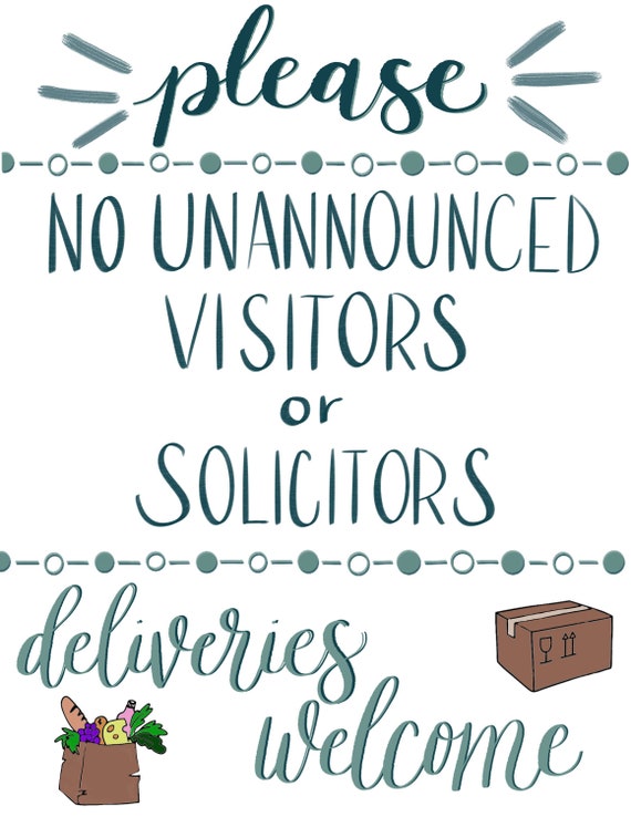 No Unannounced Visitors Sign Digital Download - Etsy