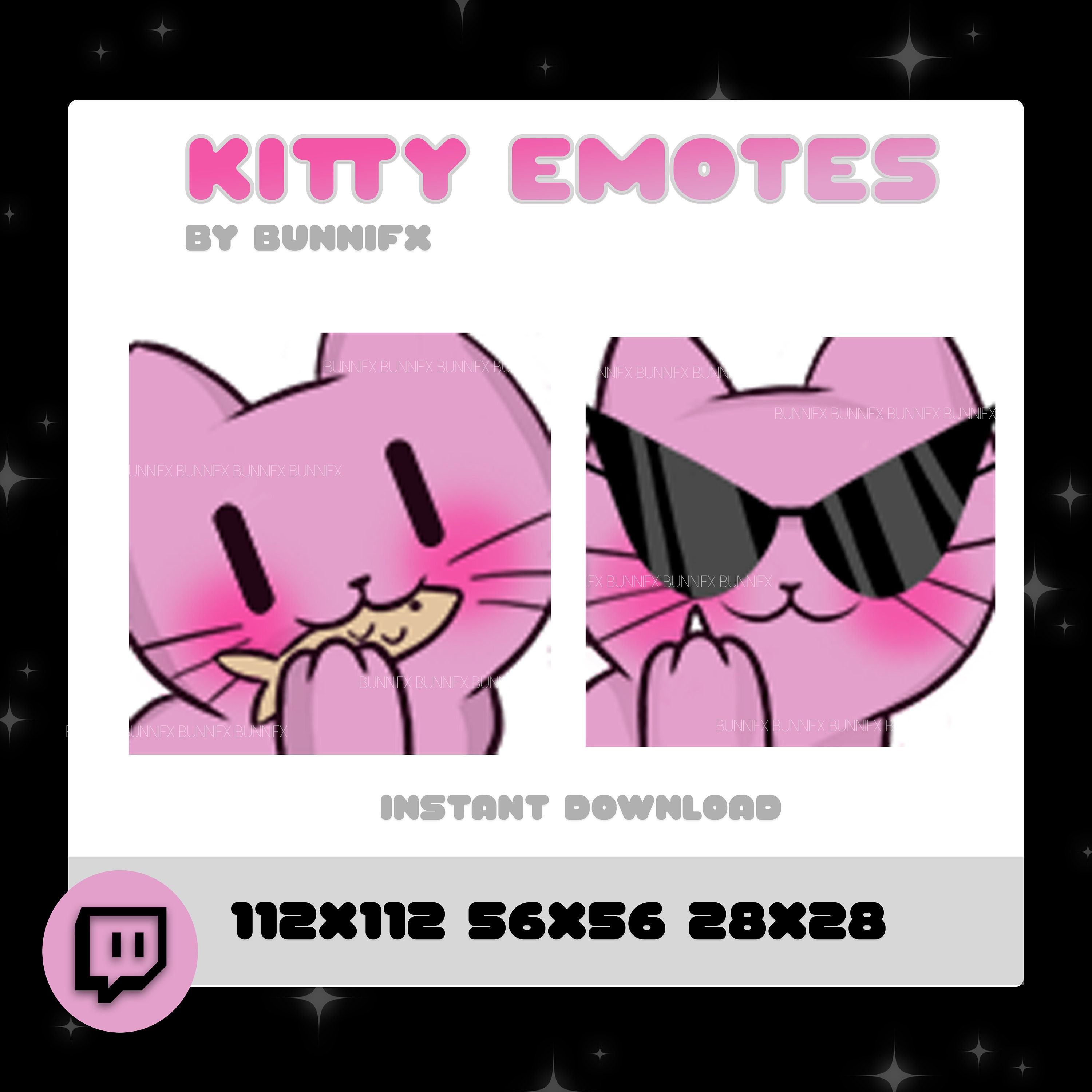 Pink Kitty Twitch / Discord Emotes (2 Pack) - Etsy