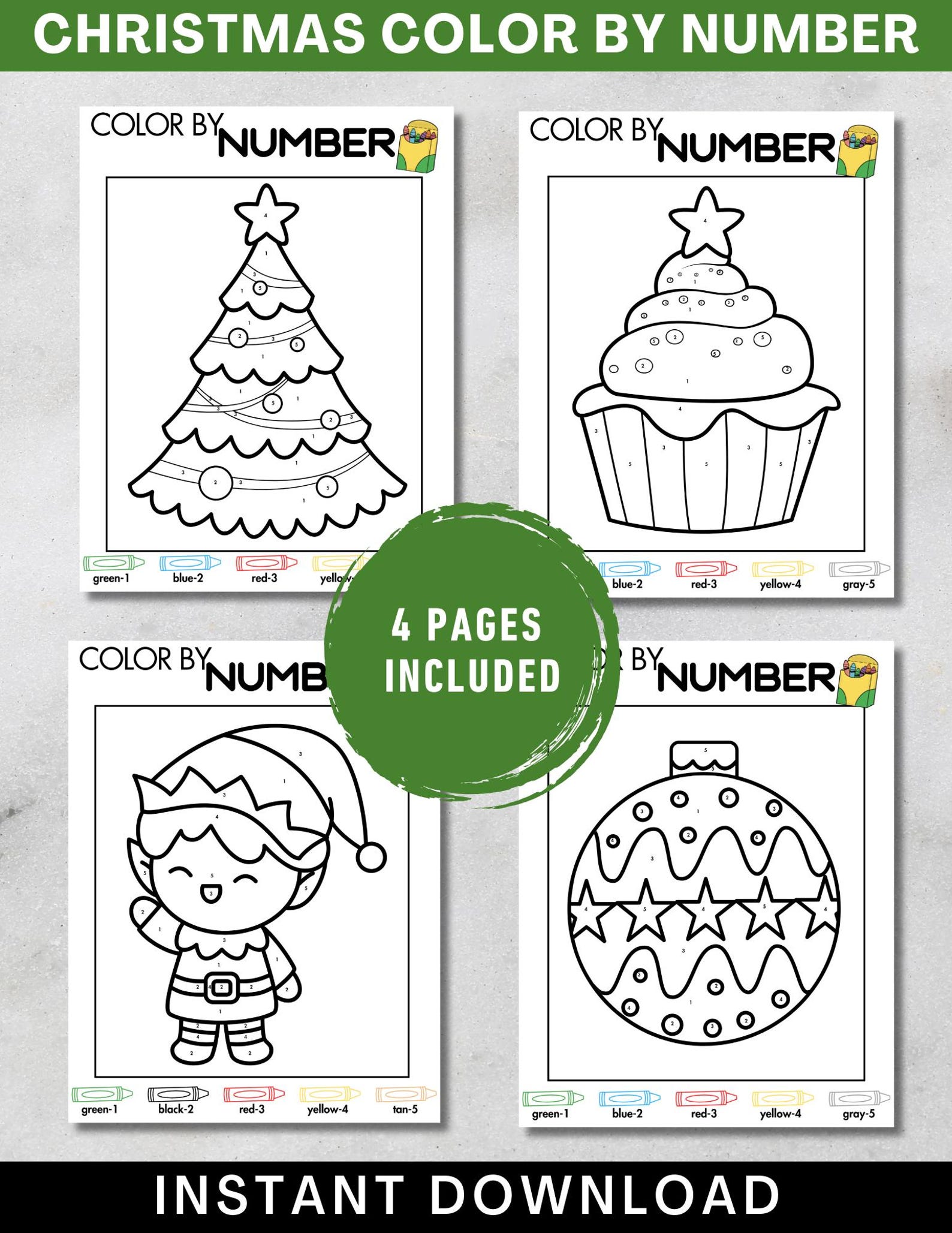 Color by Number | Christmas Printable | Christmas Color by Number ...
