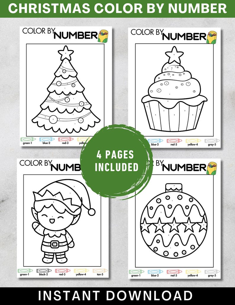 Color by Number | Christmas Printable | Christmas Color by Number ...