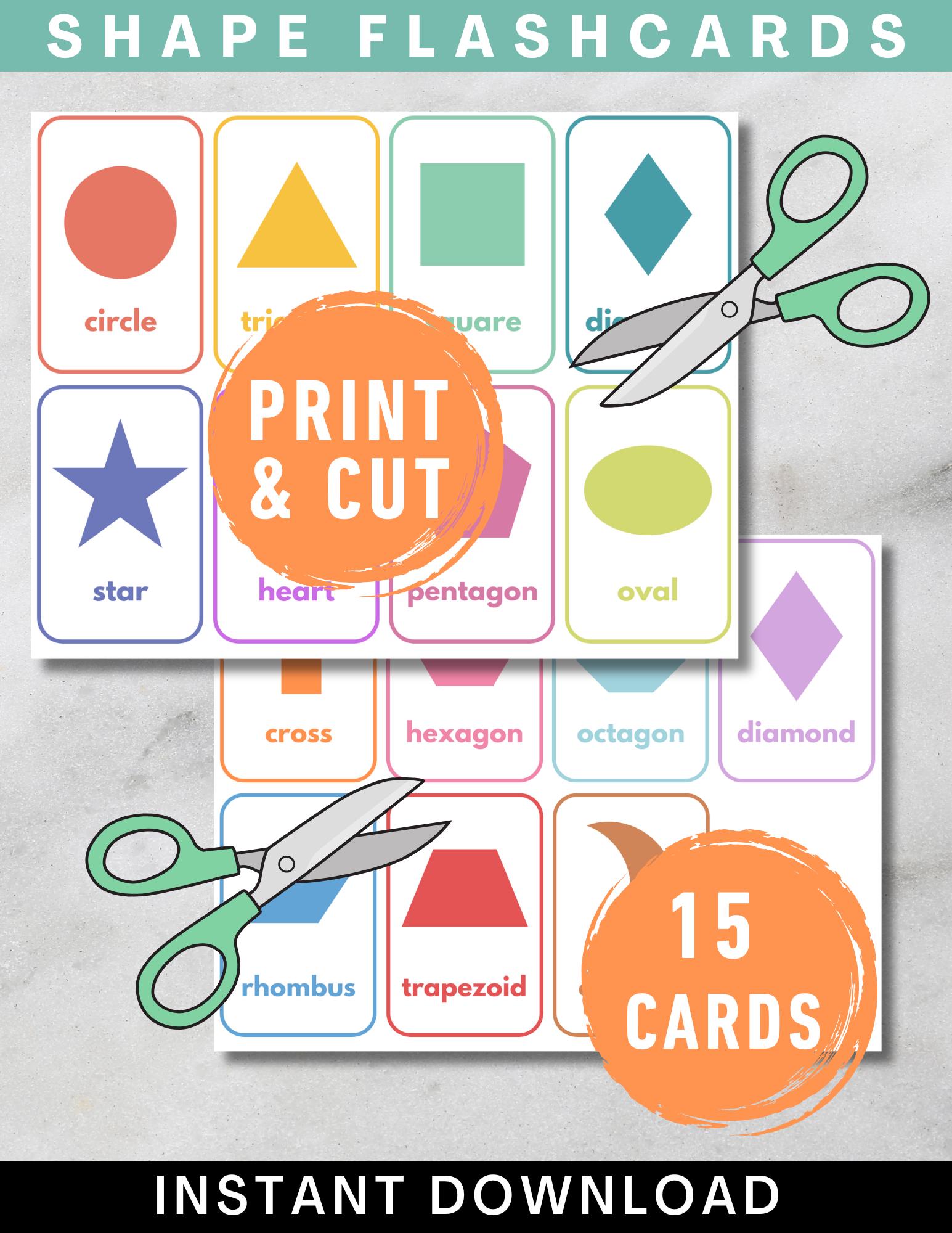 Shape Flash Cards | Learning Shapes | Preschool Worksheets | Learning ...