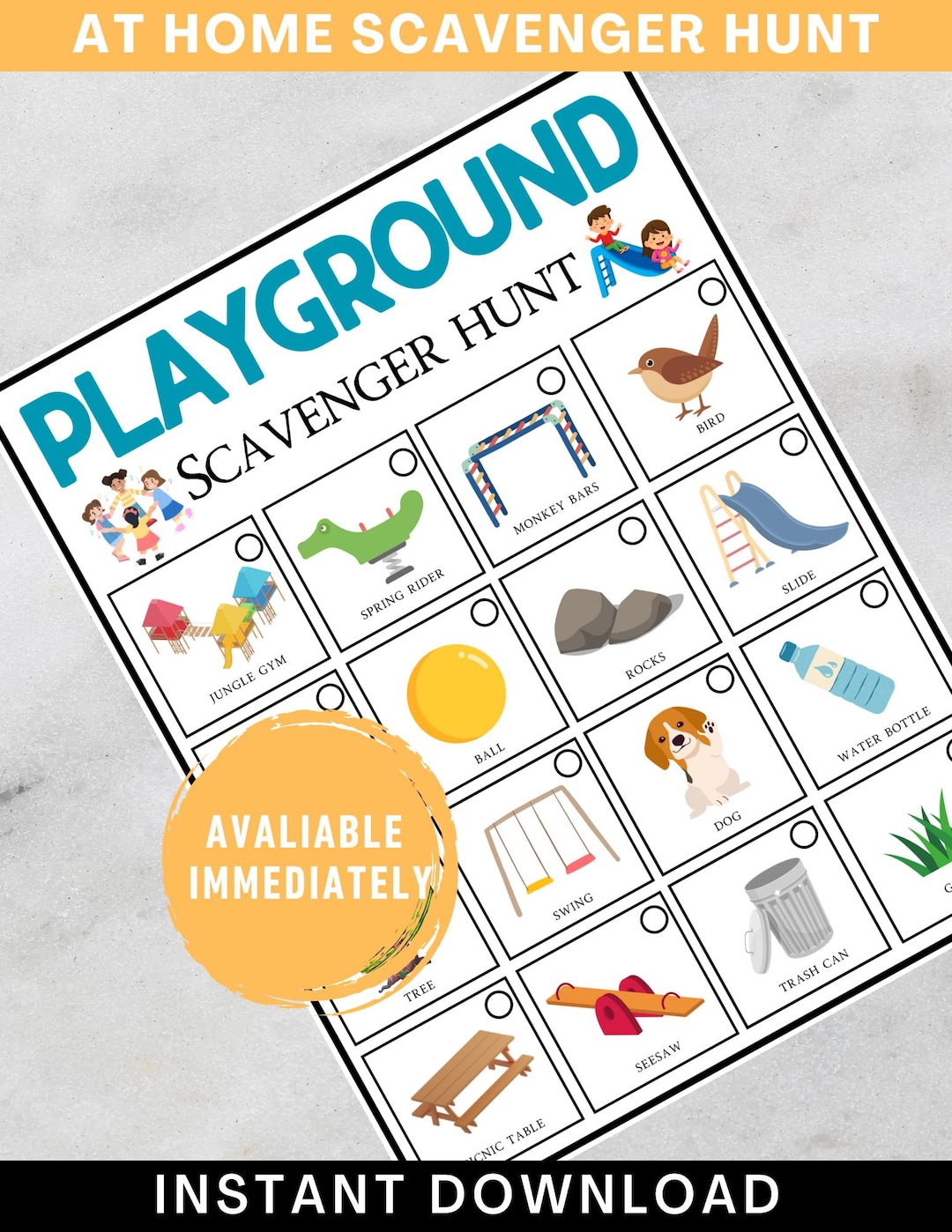 Playground Scavenger Hunt | Activity for Toddlers | Games for Kids ...