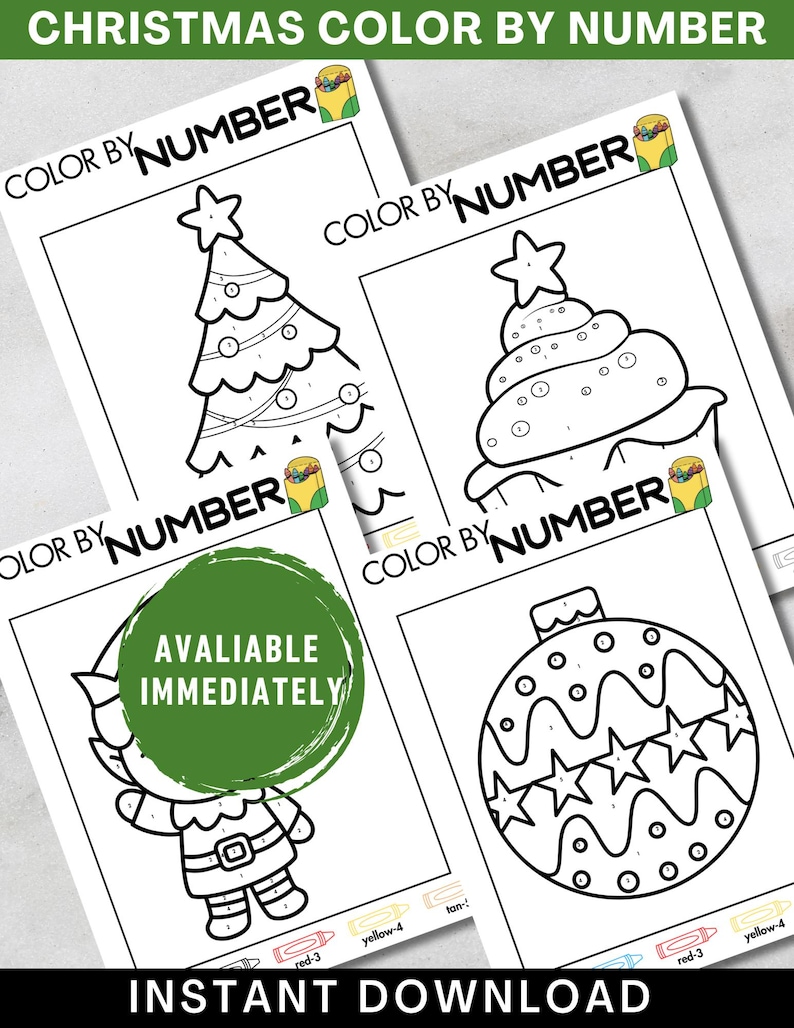 Color by Number | Christmas Printable | Christmas Color by Number ...