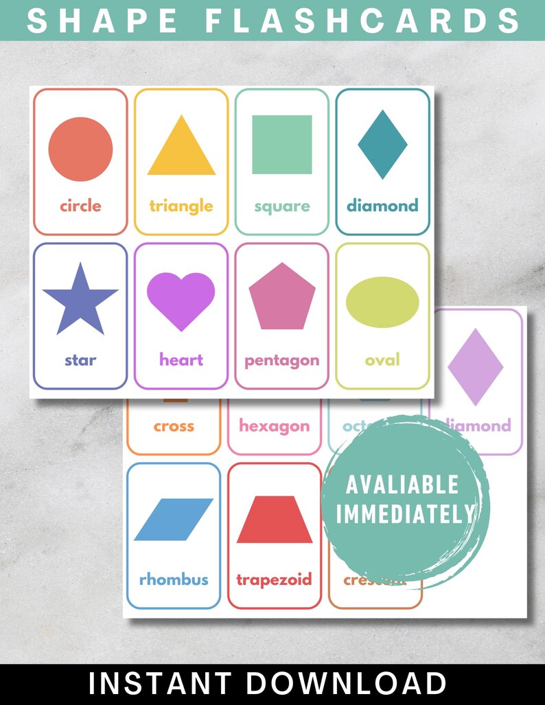 Shape Flash Cards | Learning Shapes | Preschool Worksheets | Learning ...