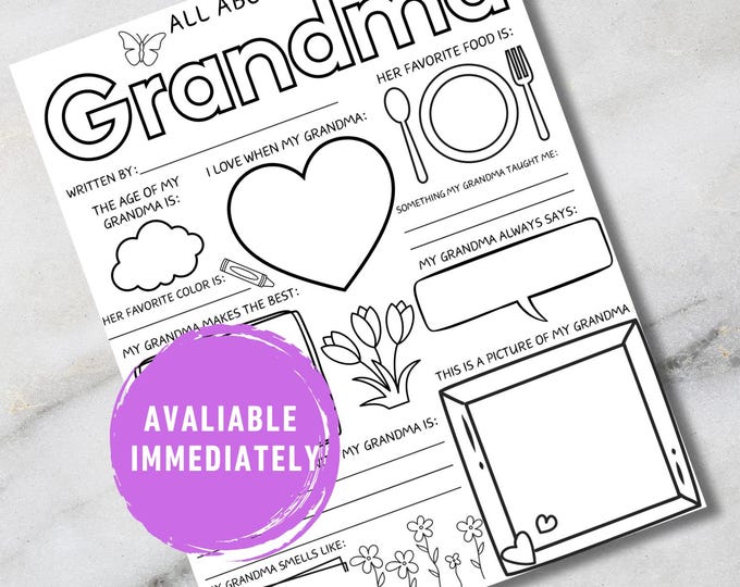 Happy Birthday Grandma Colouring Page - All About My Grandma Print ...