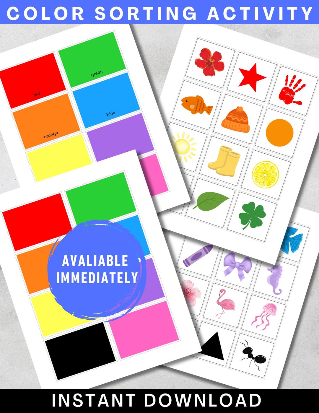 Color Matching Activity: Toddler Learning Sheets (printable PDF) - Etsy ...