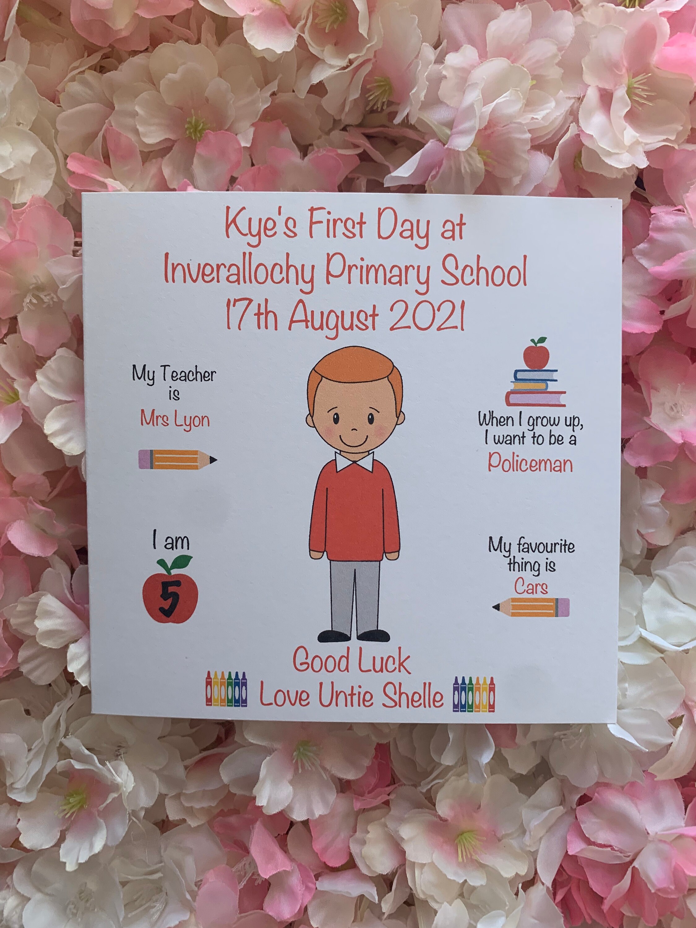 Personalised First Day of School Card Starting School Card - Etsy UK