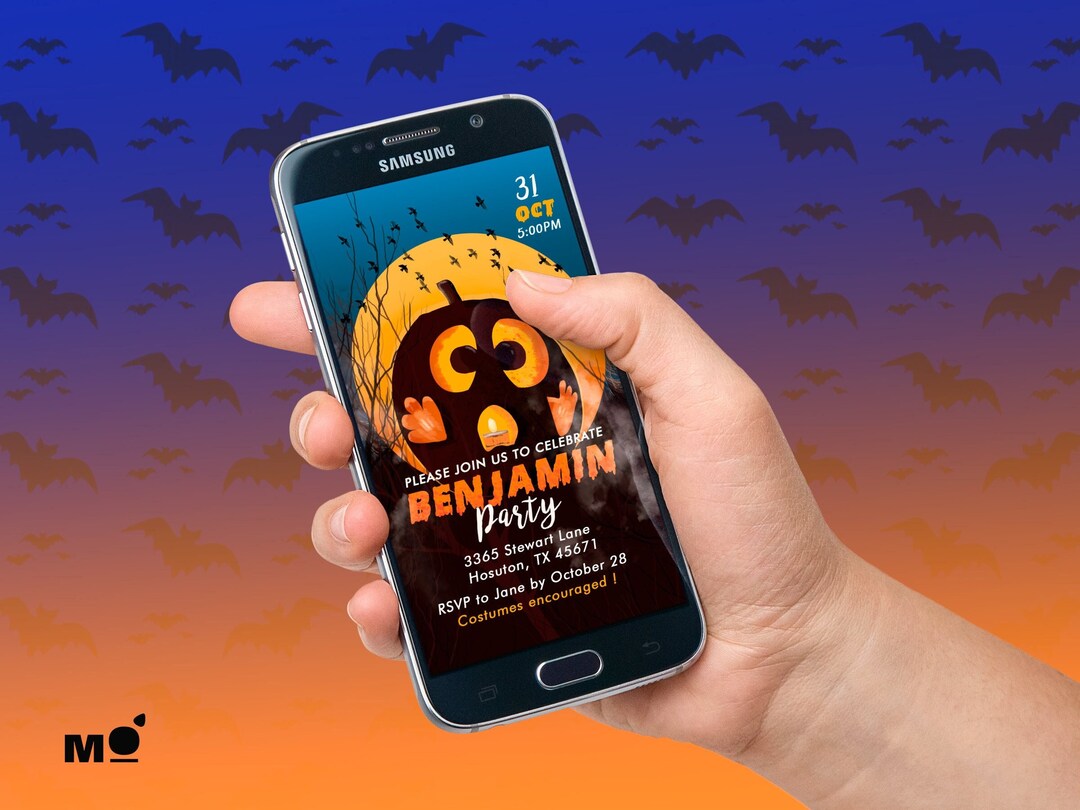 Digital Halloween Party Invitation Halloween Birthday - Etsy