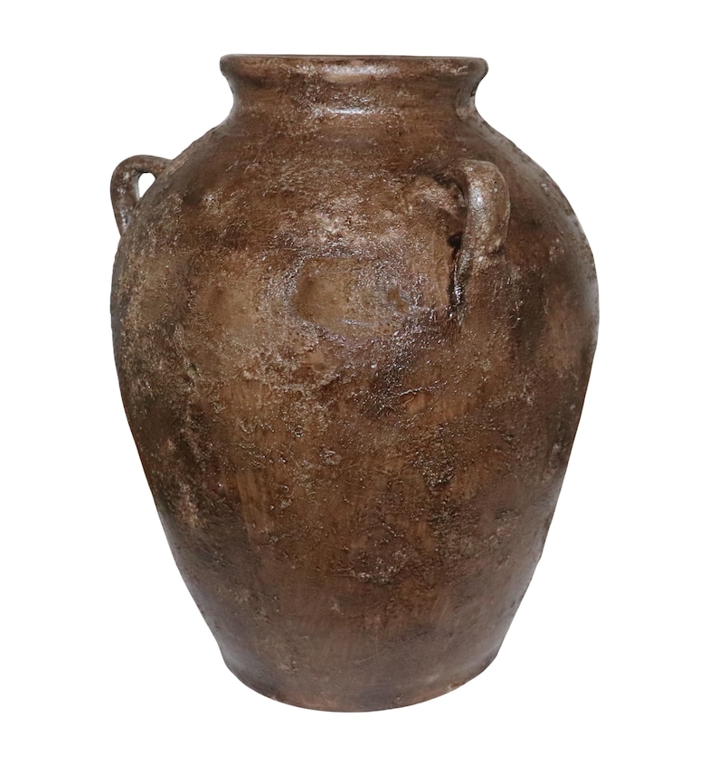 Handmade Painted Terracotta Vase – Rustic Boho Clay Pottery, Farmhouse ...