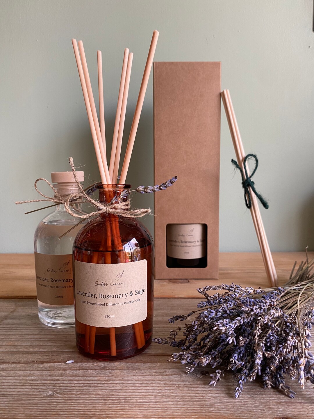 Lavender, Rosemary & Sage Natural Essential Oil Reed Diffuser Eco ...