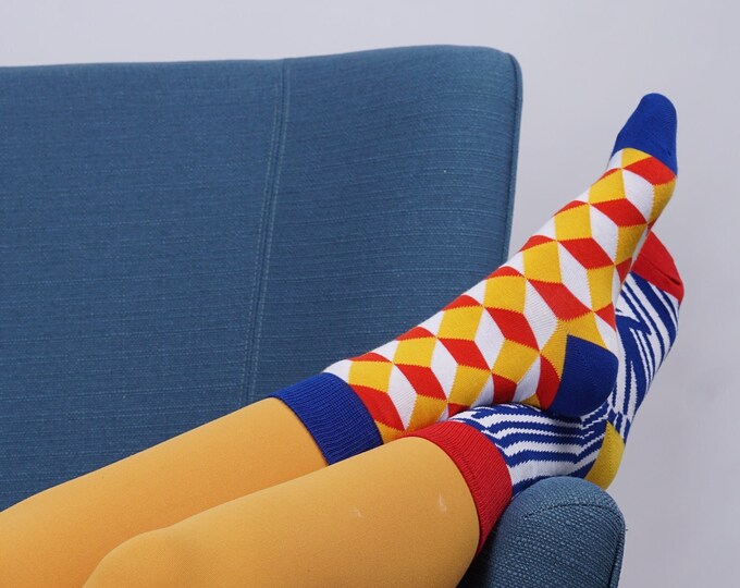 Set of 5 Cute Socks Pattern Dad Socks Women Fun Socks Pattern Socks Set ...