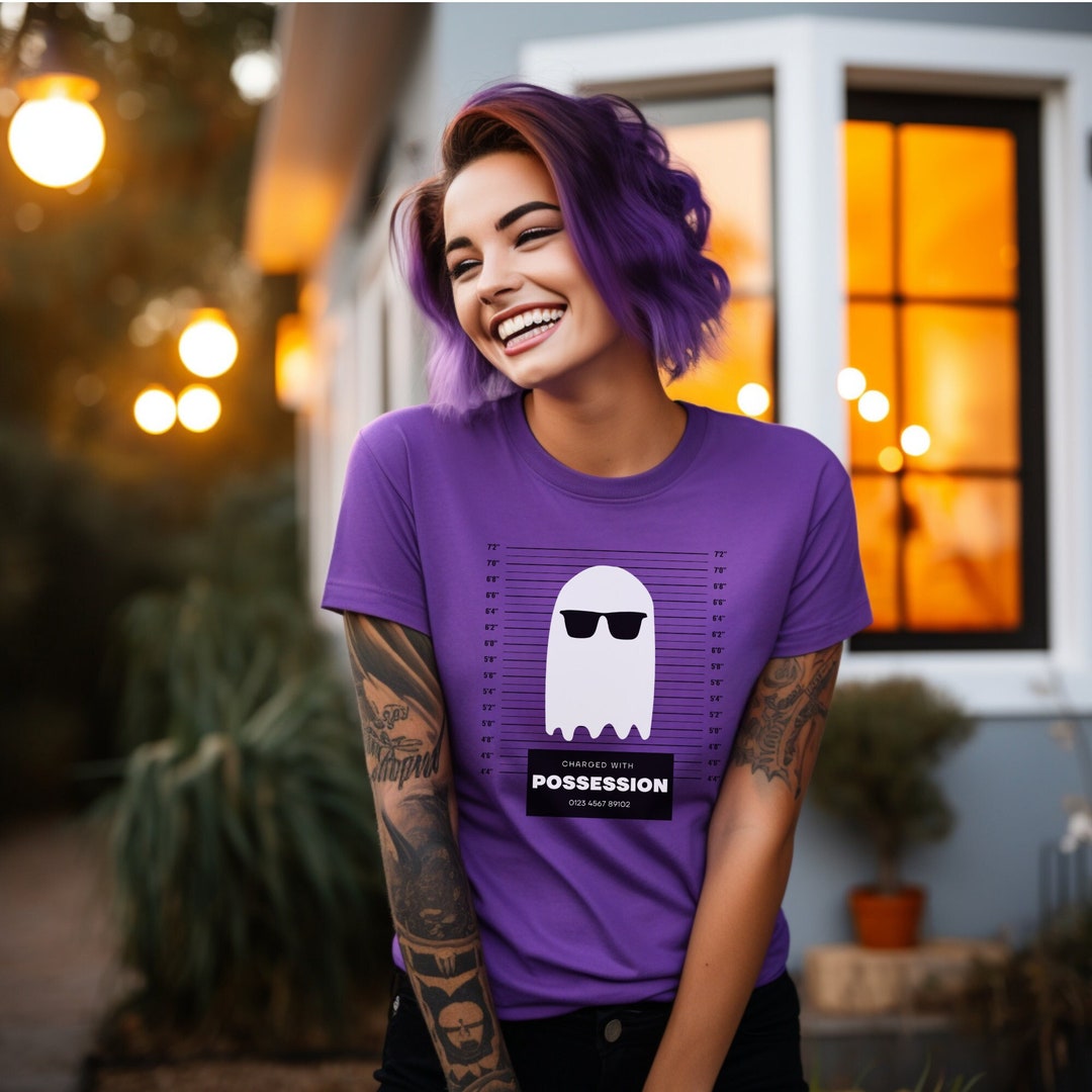Funny Halloween Ghost Mugshot T-shirt – Charged With Possession - Etsy