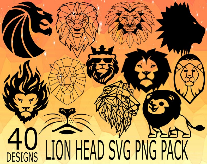 Lion Head SVG PNG Desing Bundles Svg Lions Icons Lion - Etsy