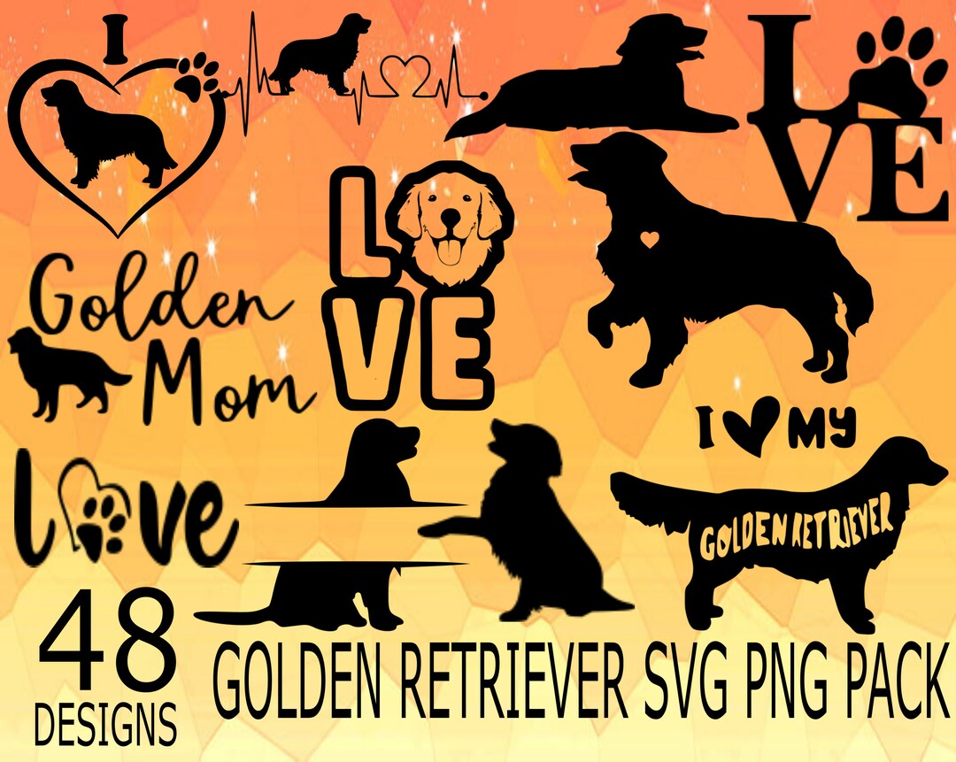 Golden Retriever Decals SVG PNG Design Bundle Cricuit Design Pack Dogs ...