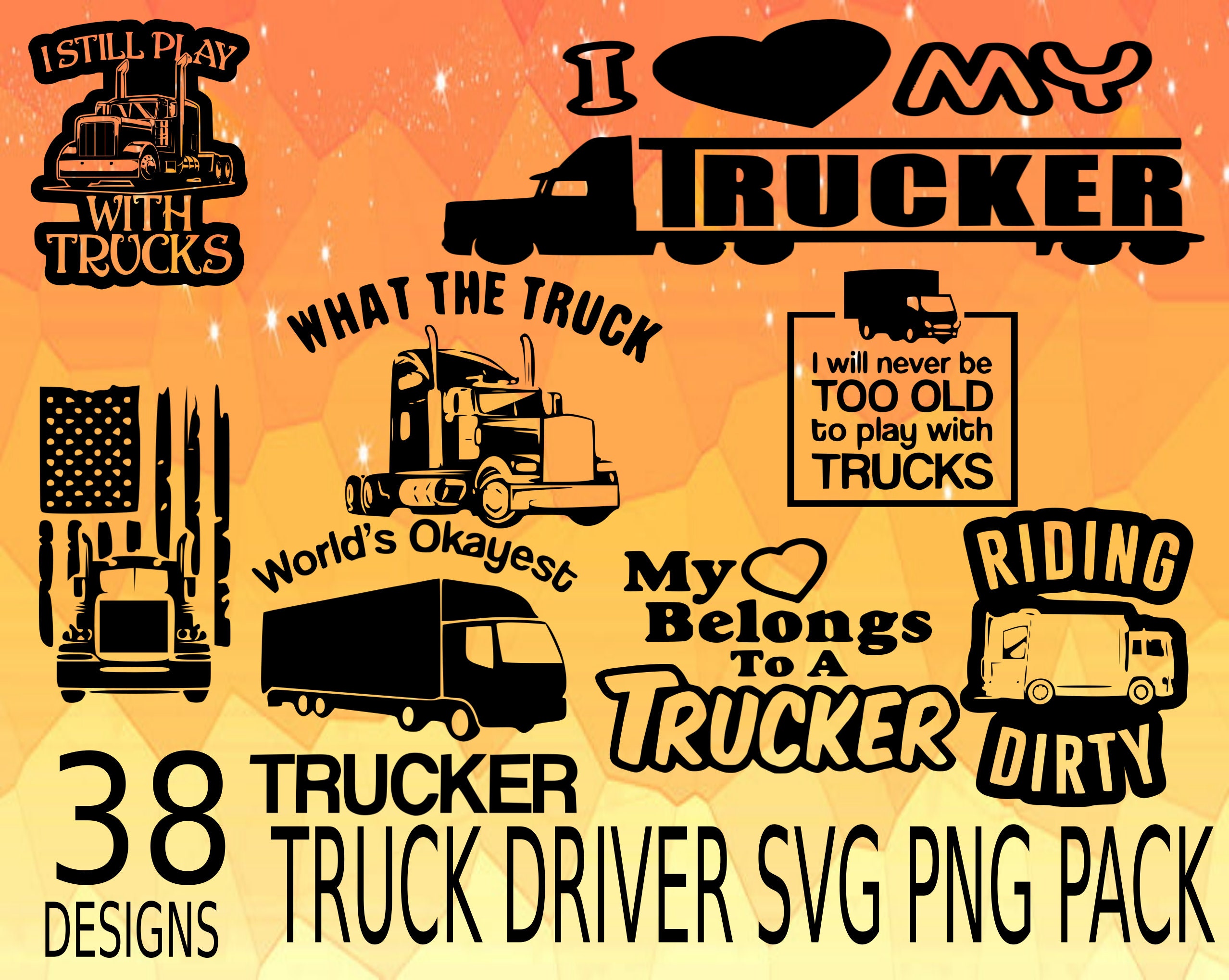 Truck Driver SVG PNG Design Bundle Cricuit Design Pack | Etsy