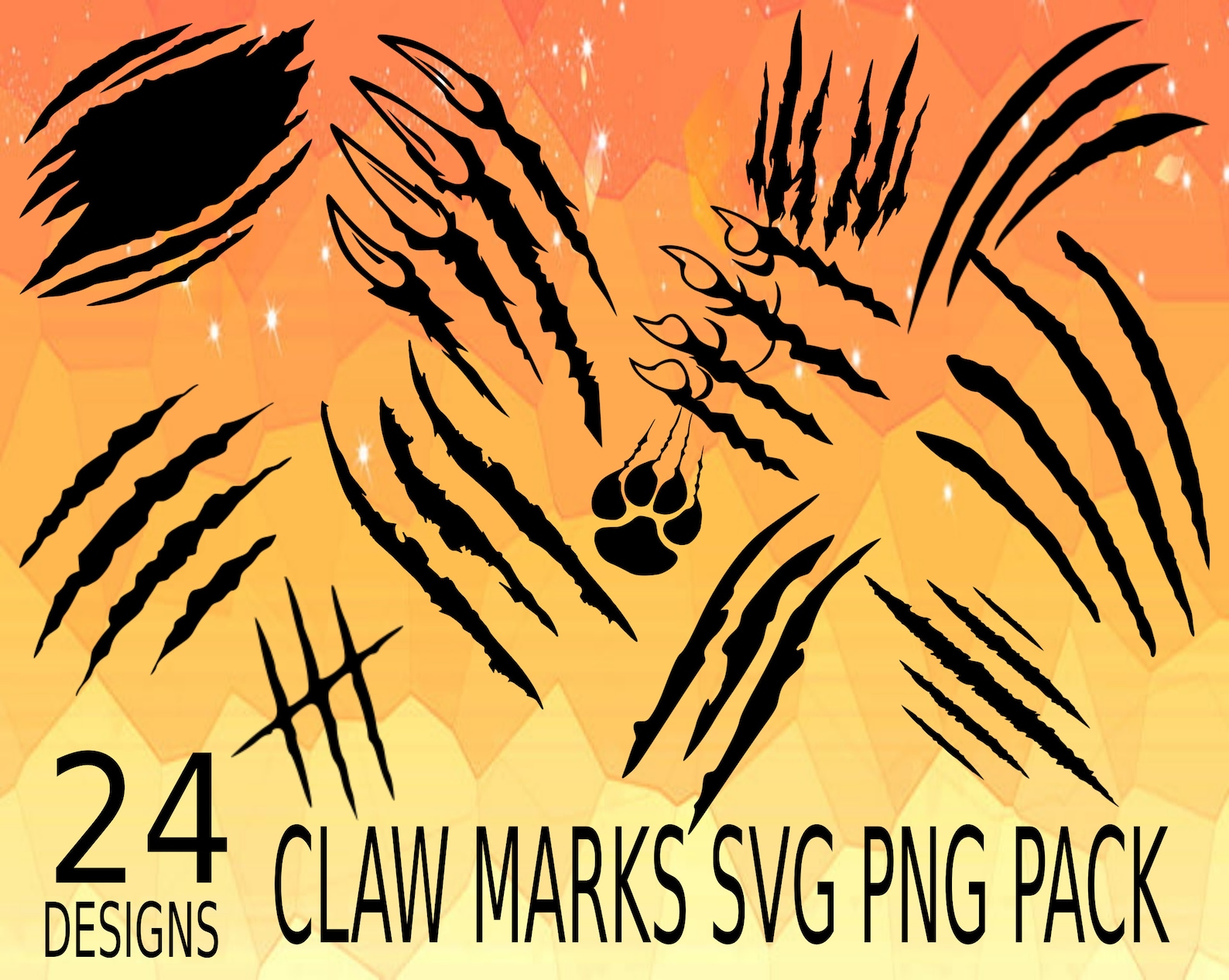 Claw Marks SVG PNG Design Bundle Stickers Design Pack Cricuit Designs ...