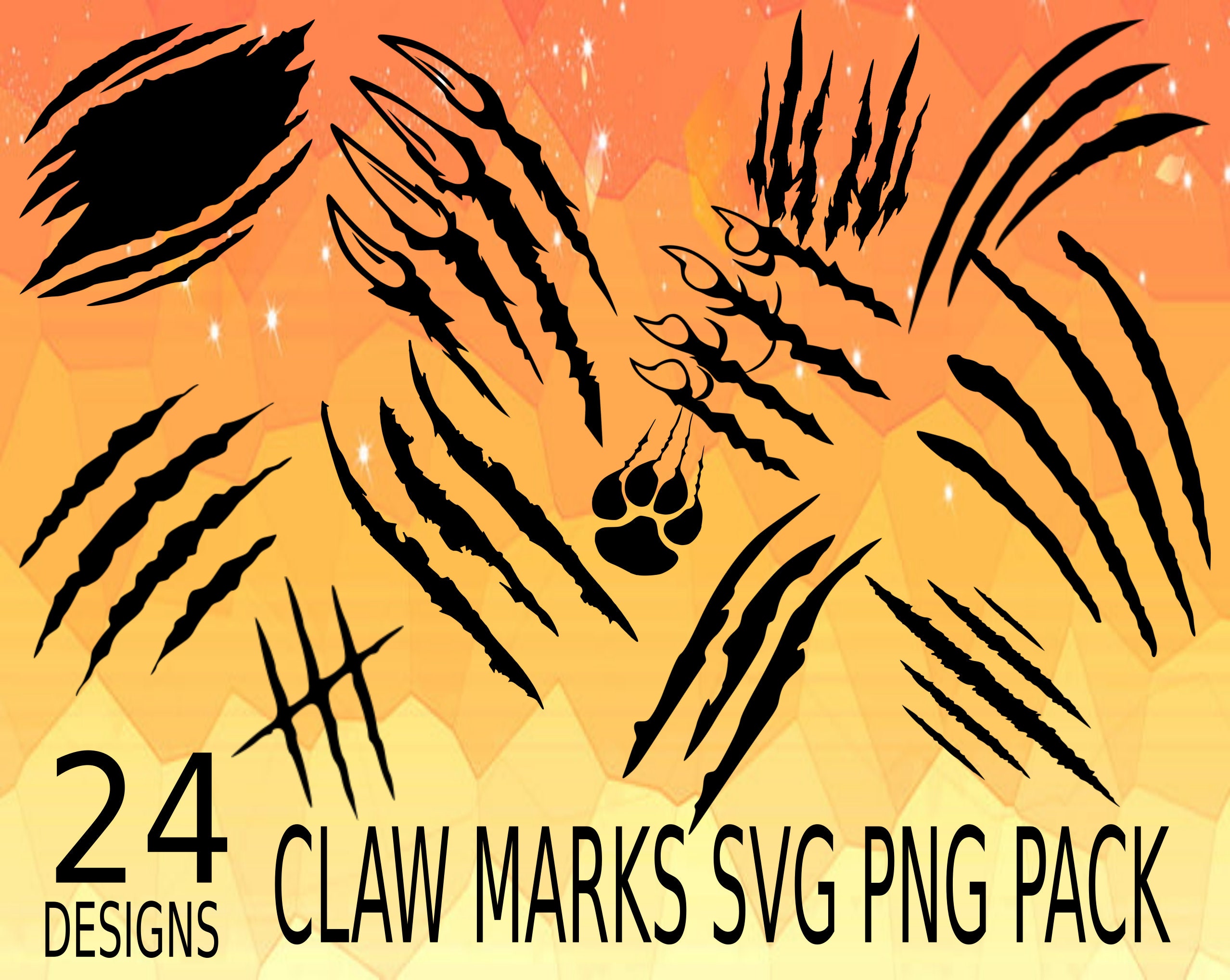 Claw Marks SVG PNG Design Bundle Stickers Design Pack Cricuit Designs ...