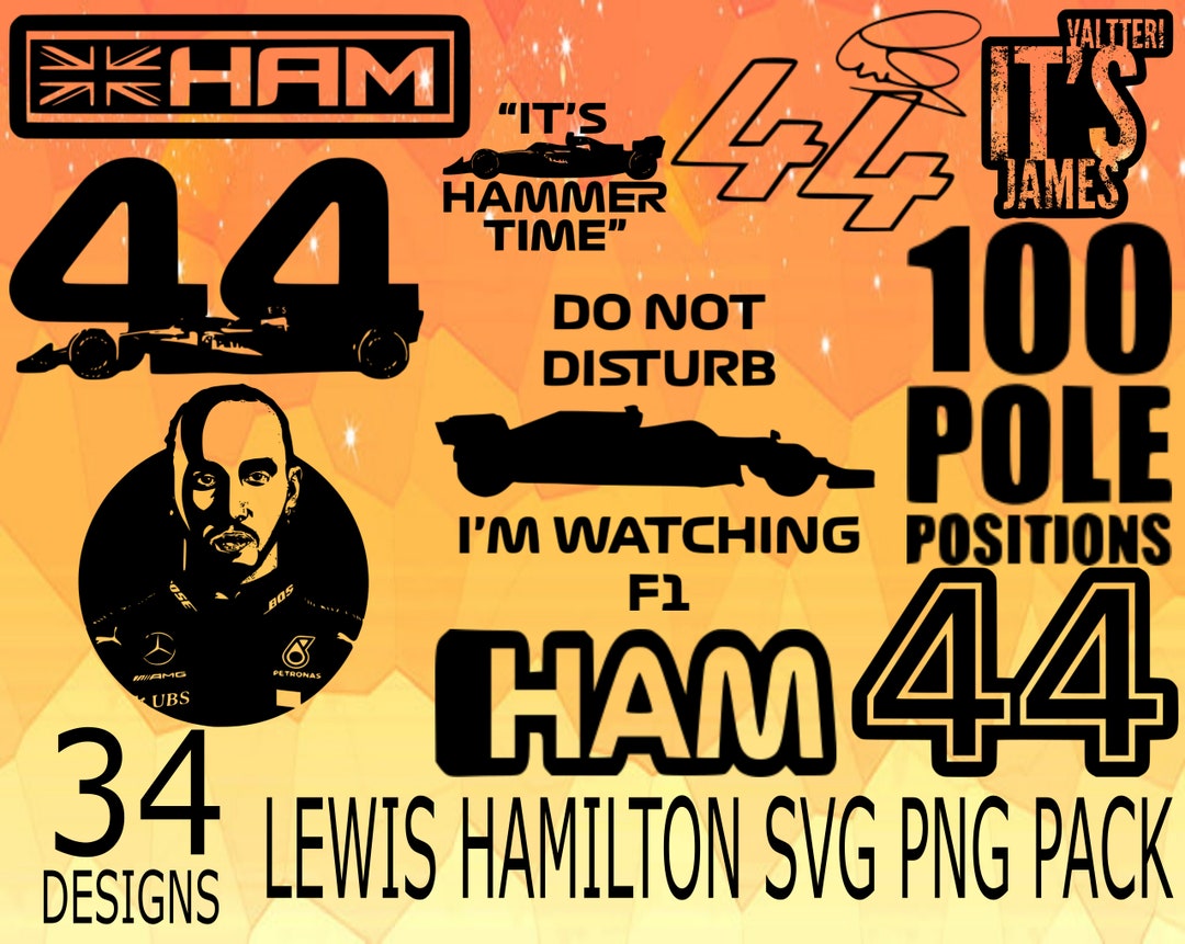Lewis Hamilton Tribute Decals SVG PNG Design Bundle Cricuit Design Pack ...