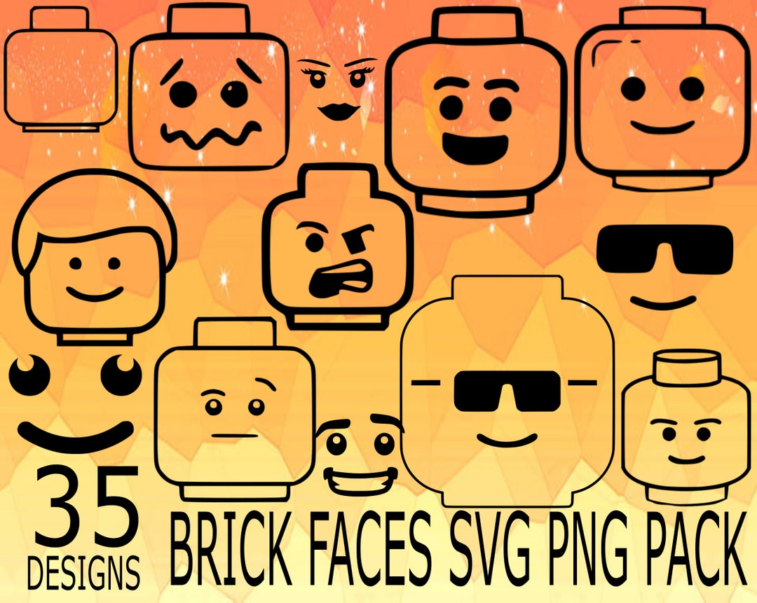 Ziegel Gesichter SVG PNG Design Bundle: Vektor spielen Ziegel ...