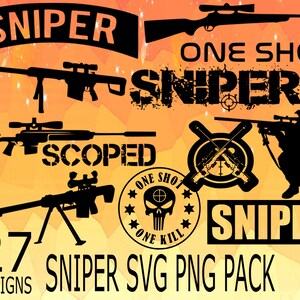 Sniper Decals SVG PNG Design Bundle Cricuit Design Pack Cricuit Sniper ...