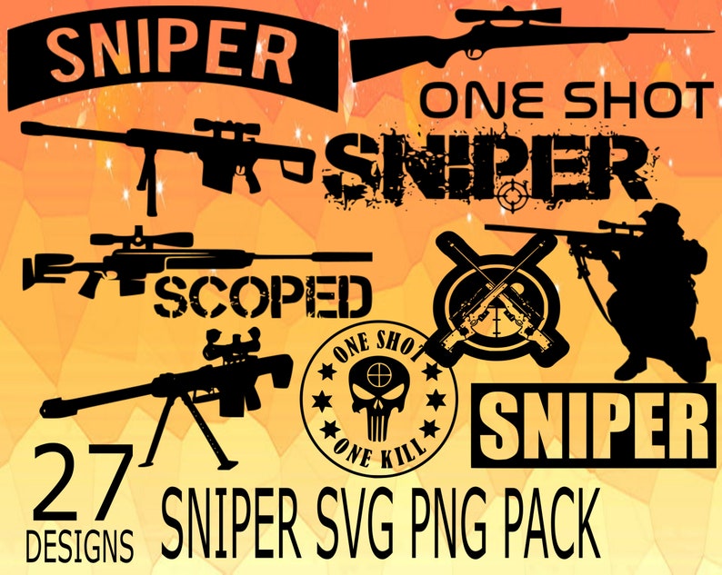 Sniper Decals SVG PNG Design Bundle Cricuit Design Pack - Etsy